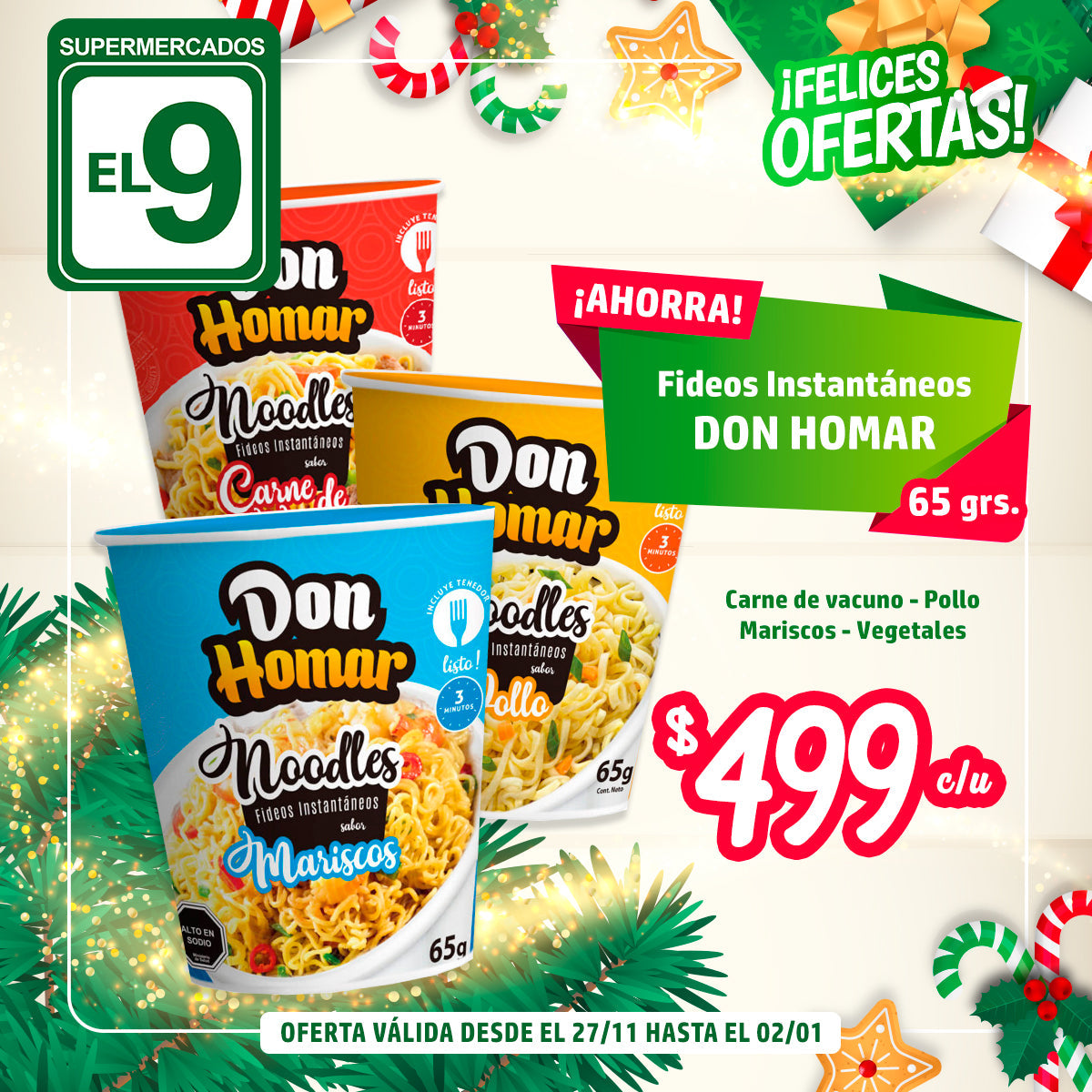 FIDEOS INSTANSTANTEO DON HOMAR VARIEDADES 65G – Supermercados el 9